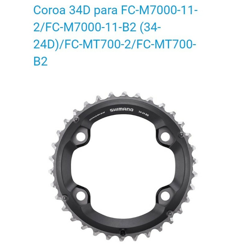 COROA MTB 2X11V SLX FC-M7000 34D PCD 96MM P/ 34/24D PN:Y1VG98010 - SHIMANO